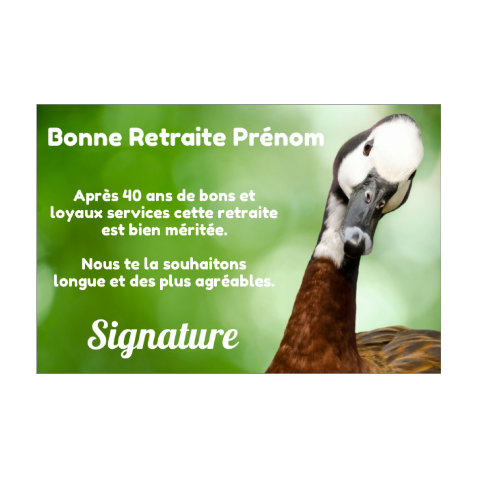 Carte Felicitation Voeux Retraite Oiseau Vert gratuit à imprimer (carte ...
