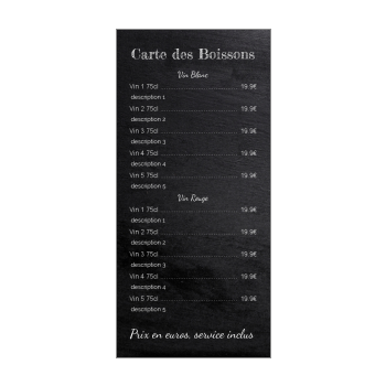 Carte des vins et boissons à imprimer gratuit