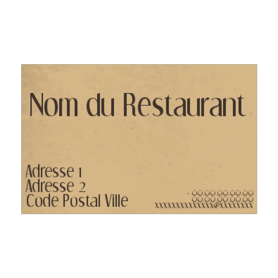 Carte Visite Restaurant Marron gratuit à imprimer (carte 3690)