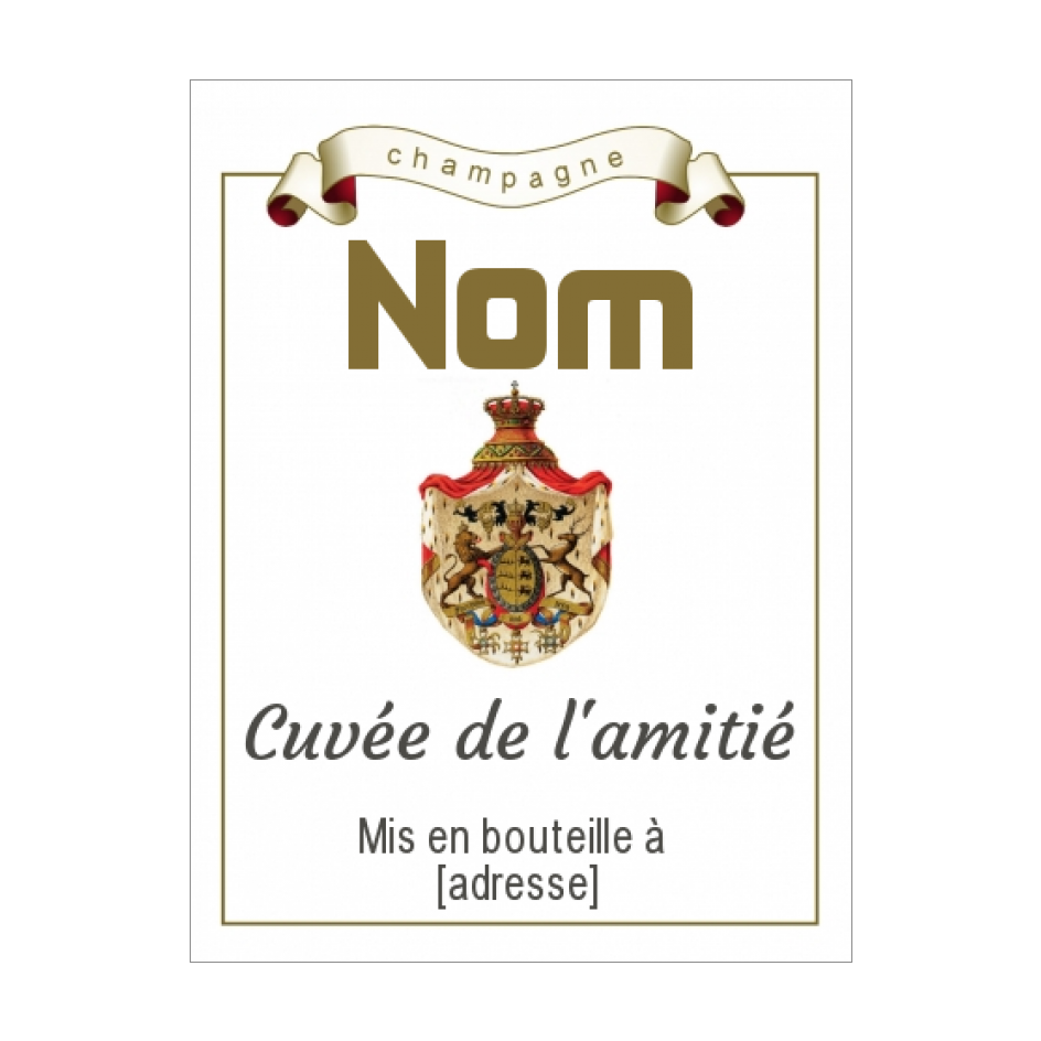 Etiquette Bouteille Champagne Marron Alcool gratuit à imprimer (carte 1368)