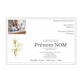 Faire Part de Décès à imprimer gratuit