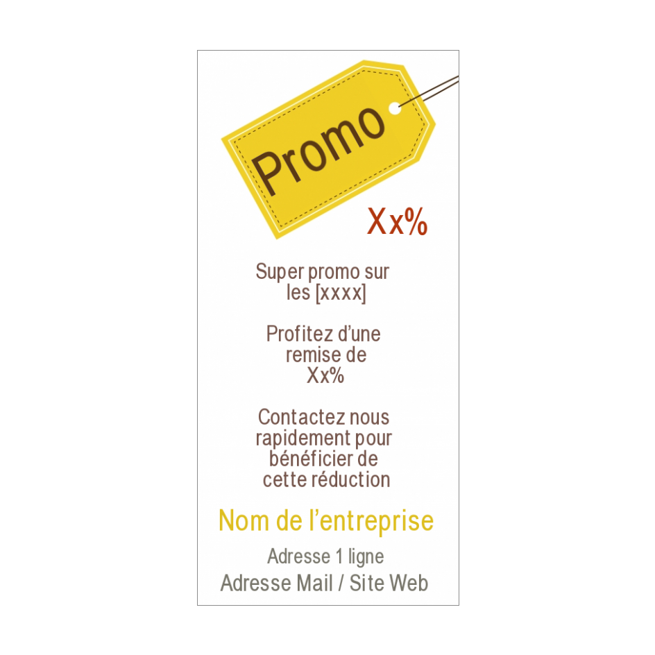 Affiche Flyer Etiquette Promotion Jaune gratuit à imprimer (carte 3160)