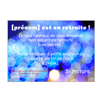 Invitation pour une fête de départ en retraite à imprimer gratuit