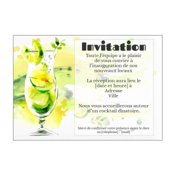 Invitation pour une inauguration à imprimer gratuit