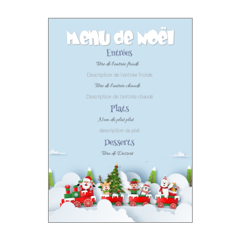 Menu de Noël à imprimer gratuit