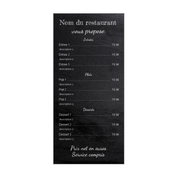 Menu de restaurant simple page gratuit à imprimer