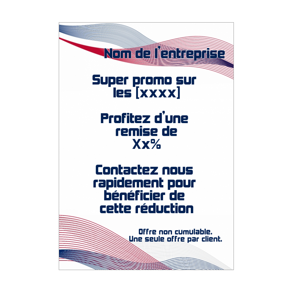 Affiche Flyer Bleu Rouge gratuit à imprimer (carte 3611)